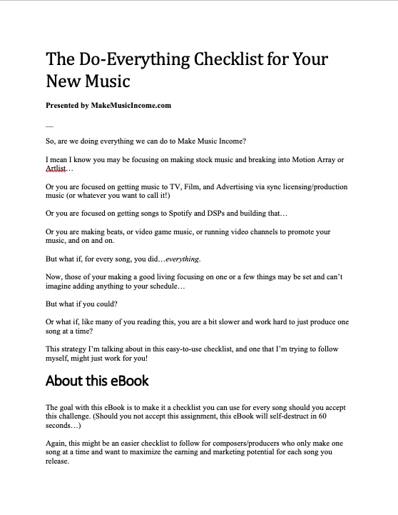 The Do-Everything Music Checklist – Make Music Income